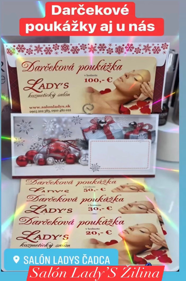 Darčekové poukážky - Salón Lady´s Čadca